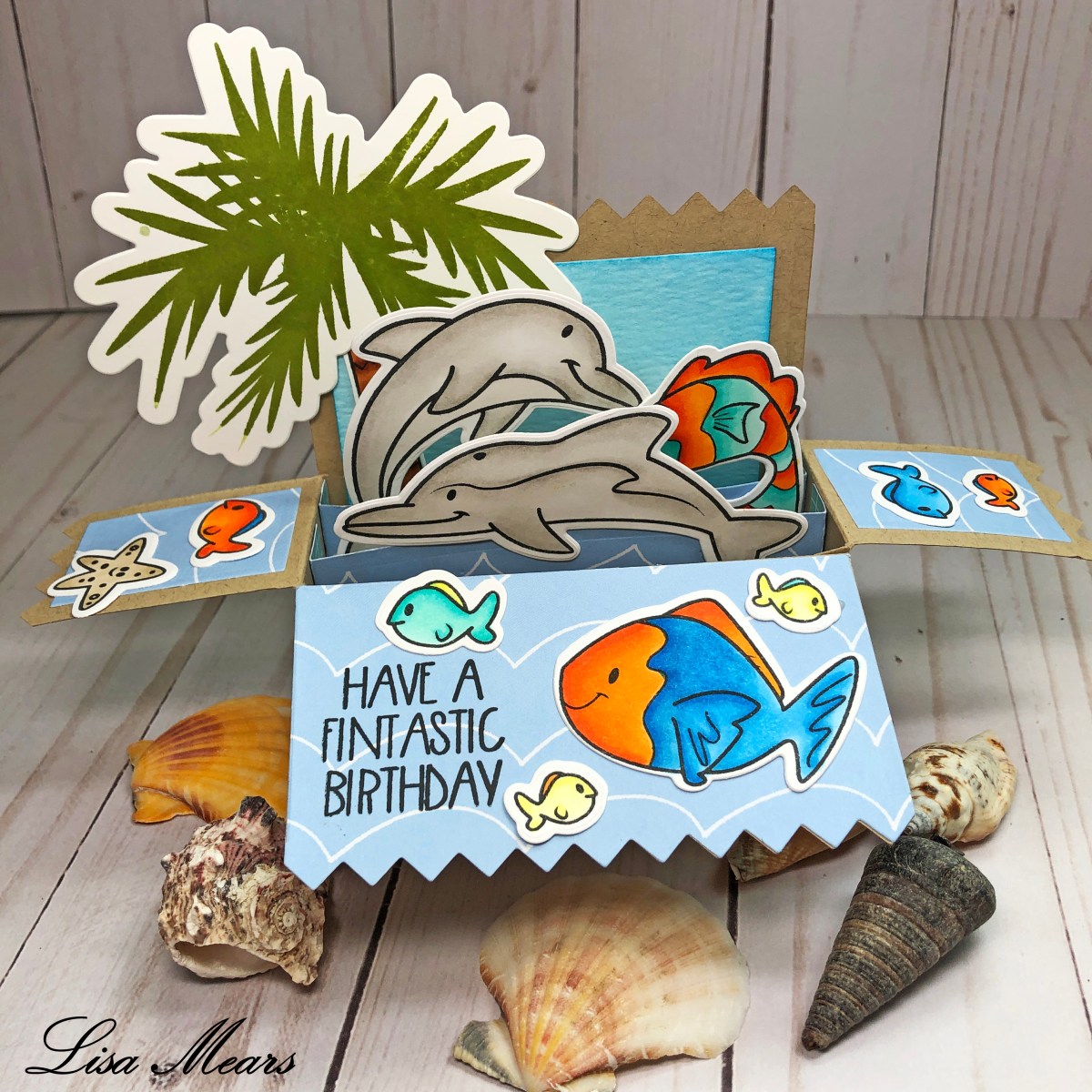 Ocean Themed Pop Up Box Card – Lisa Mears Designs