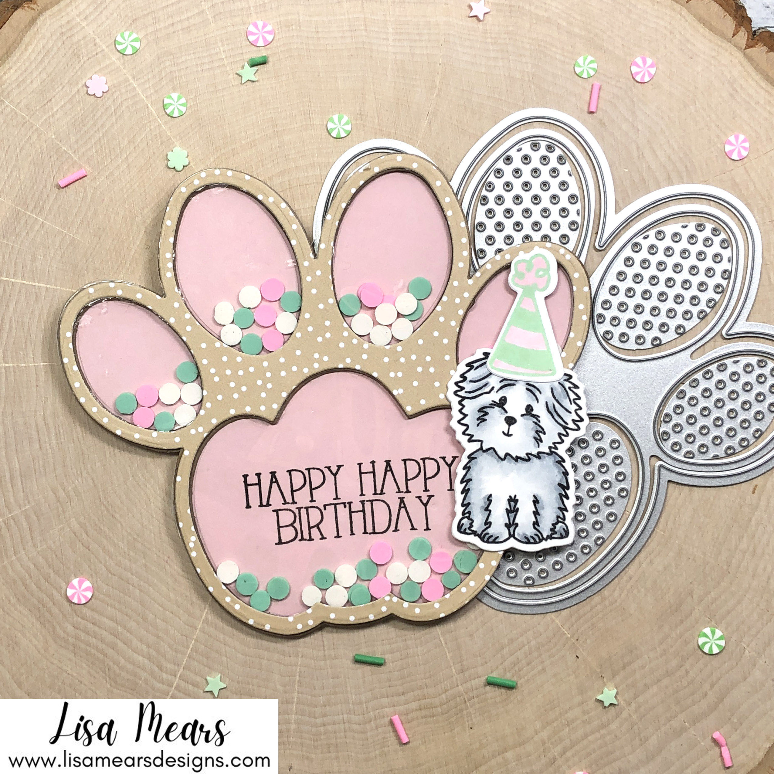 Paw Print Shaker Card – Lisa Mears Designs