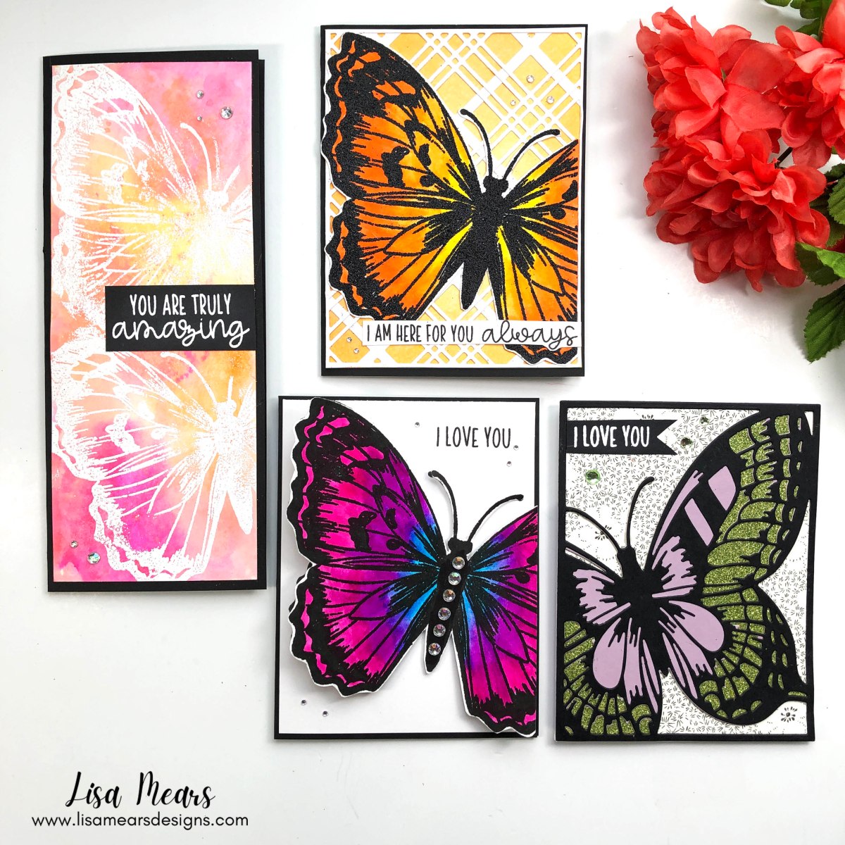Butterfly Cards – Pink and Main – Lisa Mears Designs