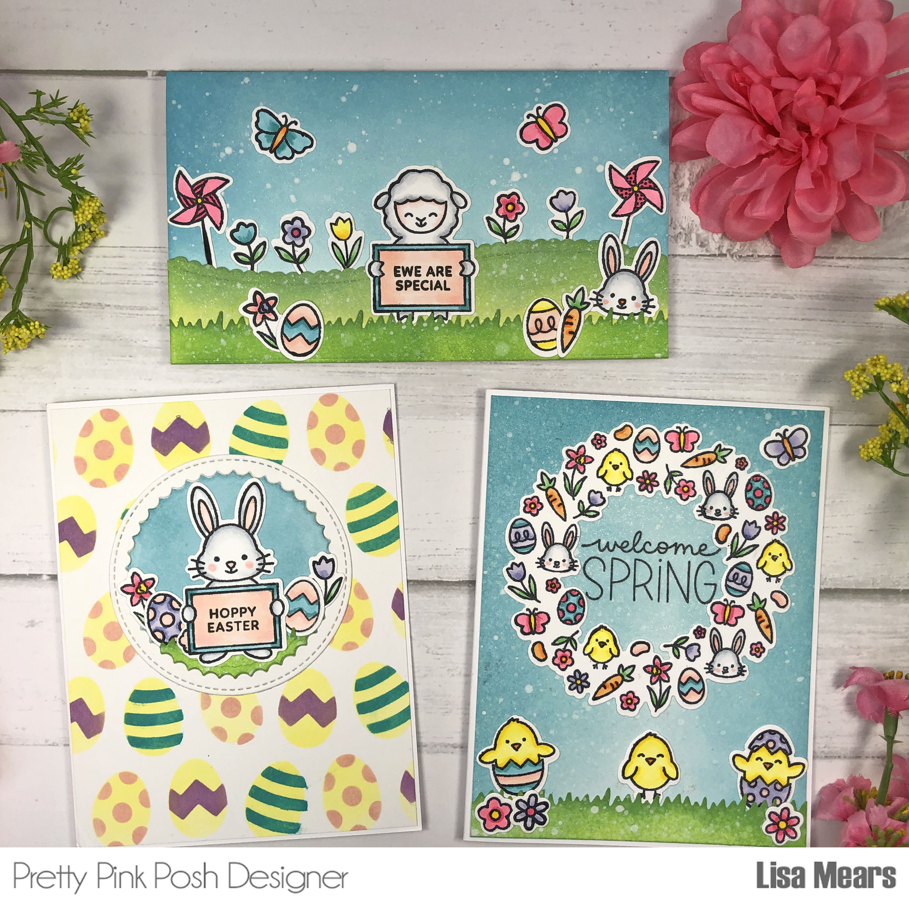 3 Easter and Spring Scene Cards | Pretty Pink Posh – Lisa Mears Designs