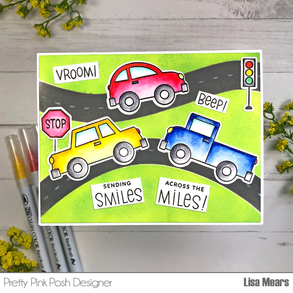 Stenciled Scene Cards | Pretty Pink Posh – Lisa Mears Designs