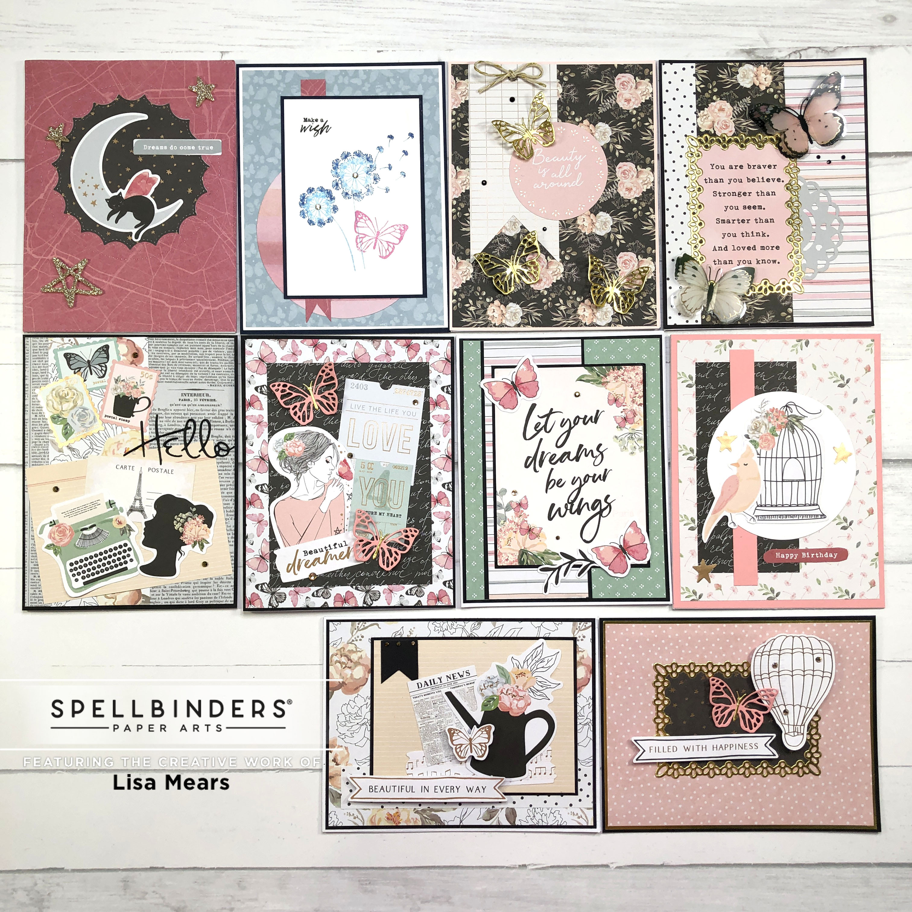 Spellbinders Card Kit – August 2022 – 10 Cards 1 Kit – Butterfly ...