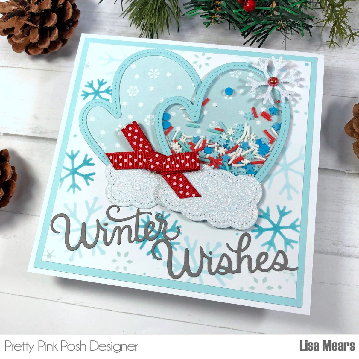 Winter Mitten Shaker Card | Pretty Pink Posh – Lisa Mears Designs