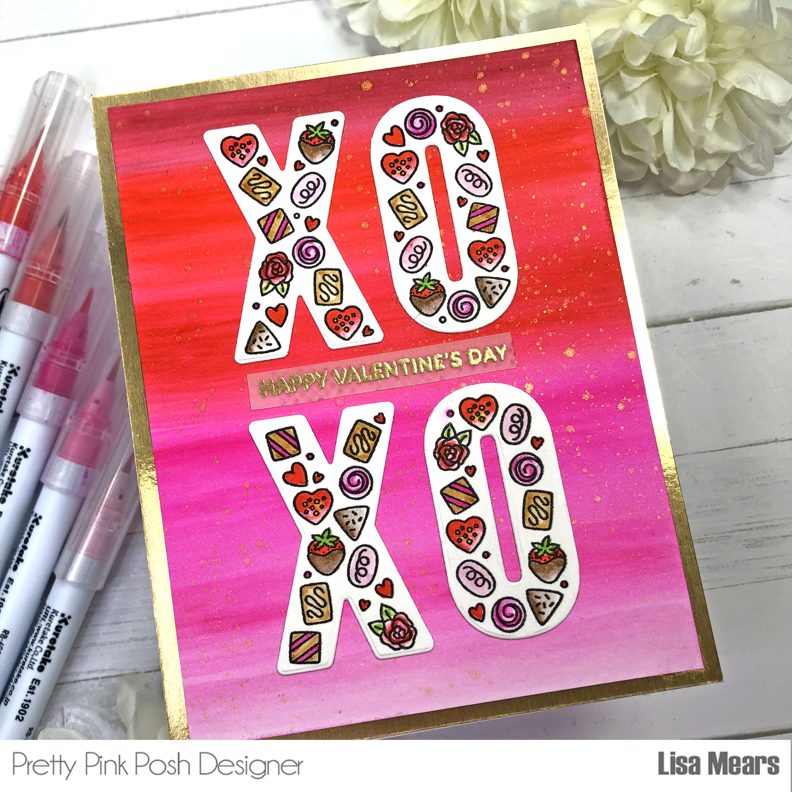 XOXO Card with a Watercolor Background | Pretty Pink Posh – Lisa Mears ...