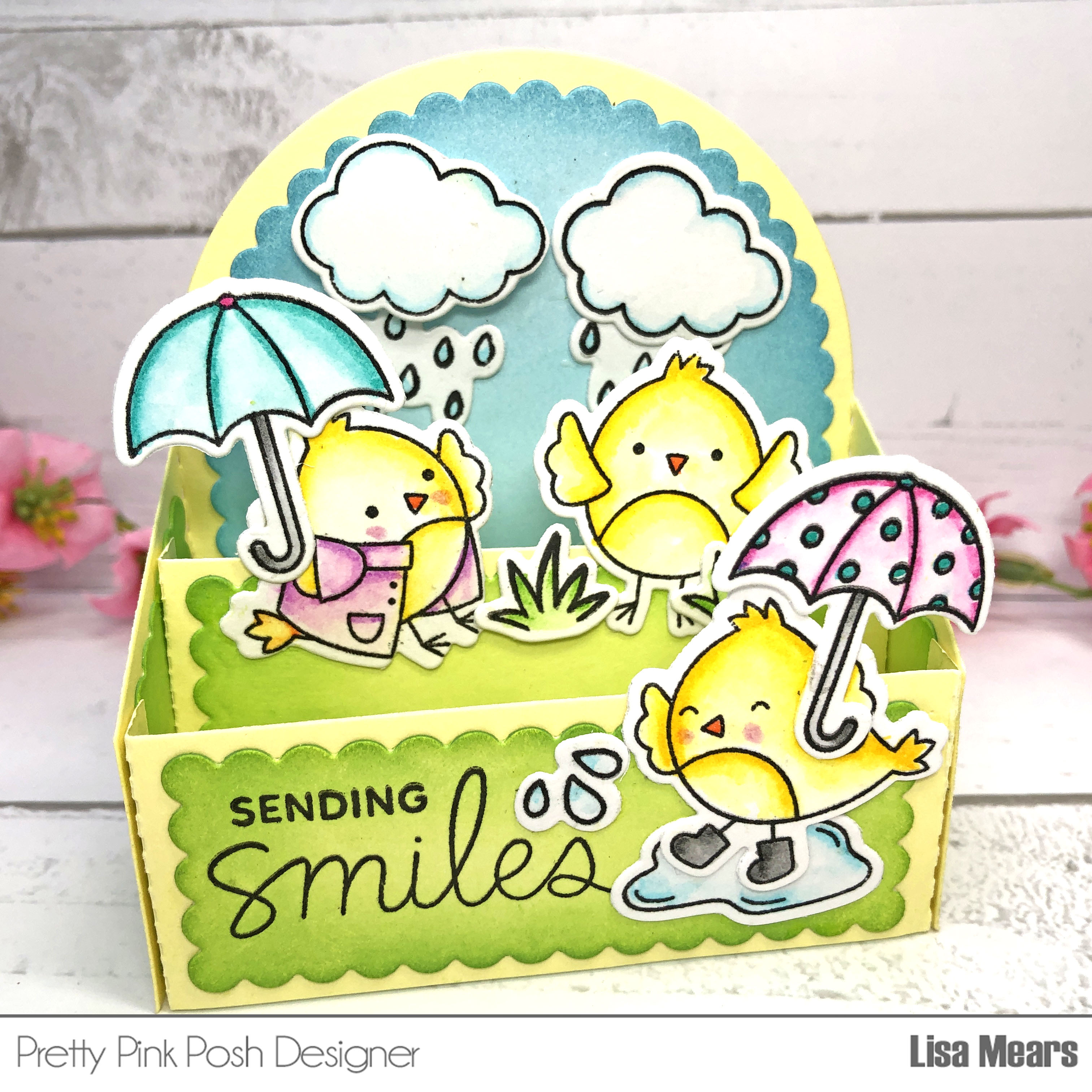 Scallop Box Card with Spring Chicks Pretty Pink Posh – Lisa Mears Designs