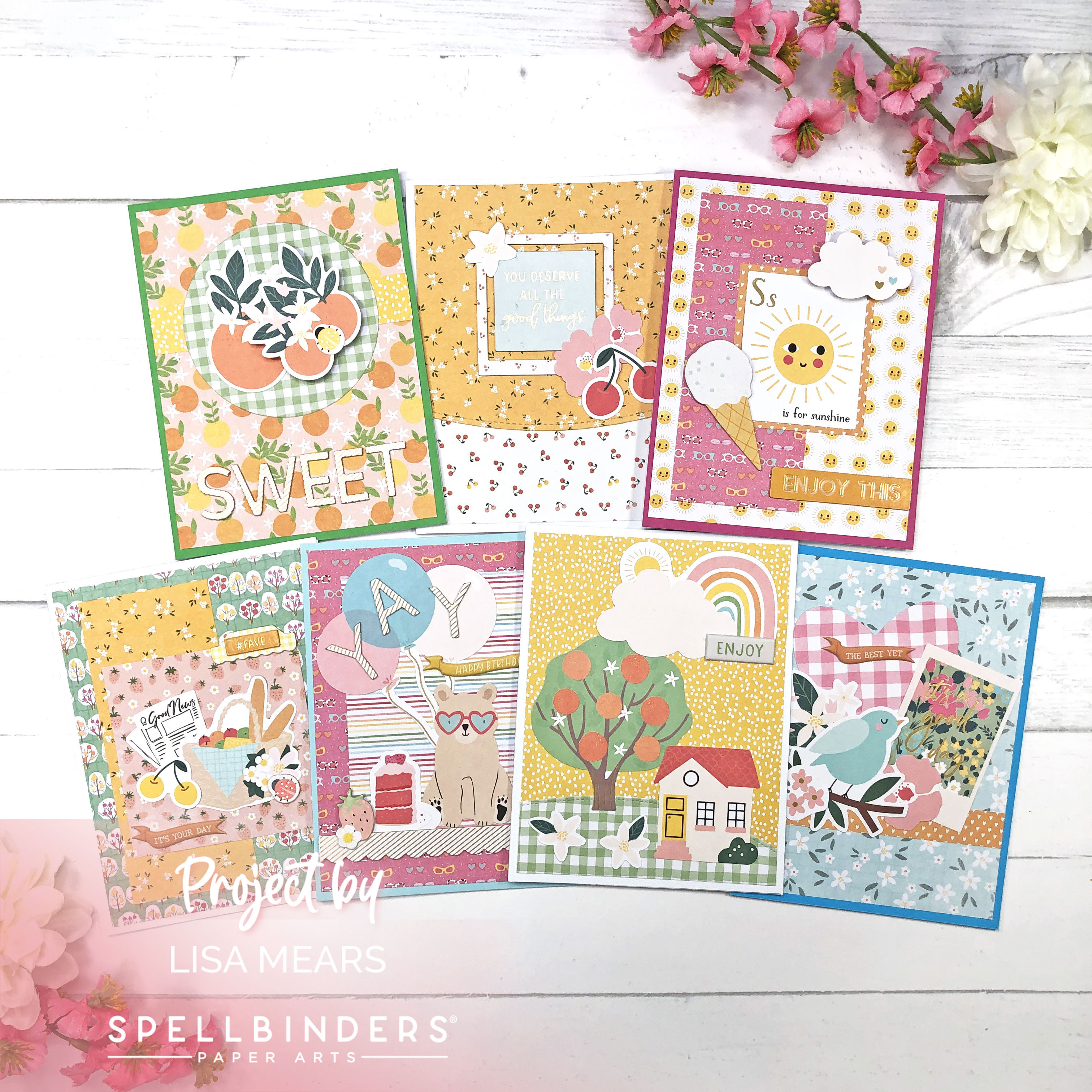 Spellbinders Card Kit – April 2023 – Happy Skies Ahead – 7 Cards – Lisa ...