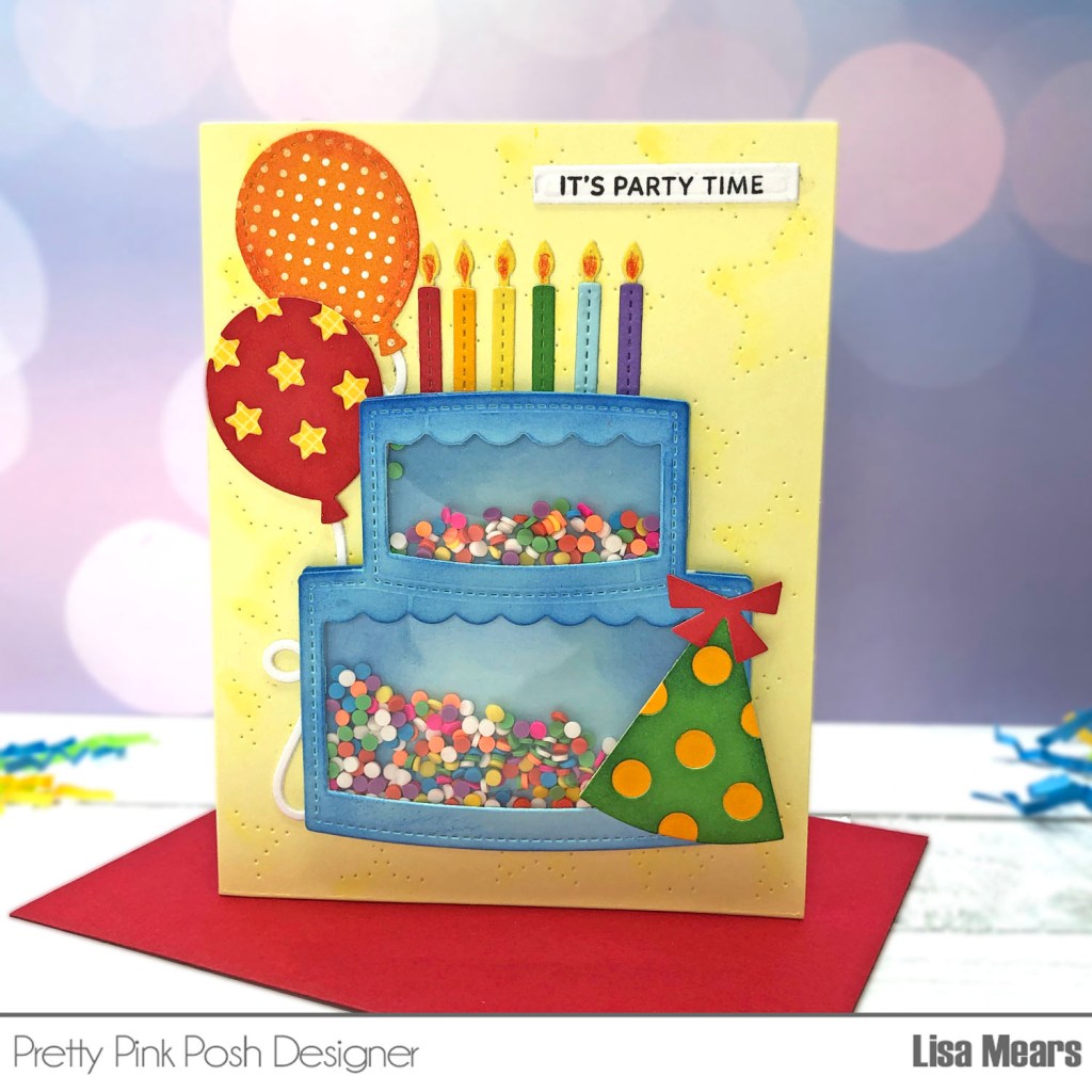 Birthday Cake Shaker Card | Pretty Pink Posh – Lisa Mears Designs