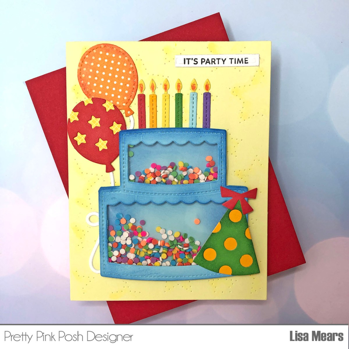 Birthday Cake Shaker Card | Pretty Pink Posh – Lisa Mears Designs