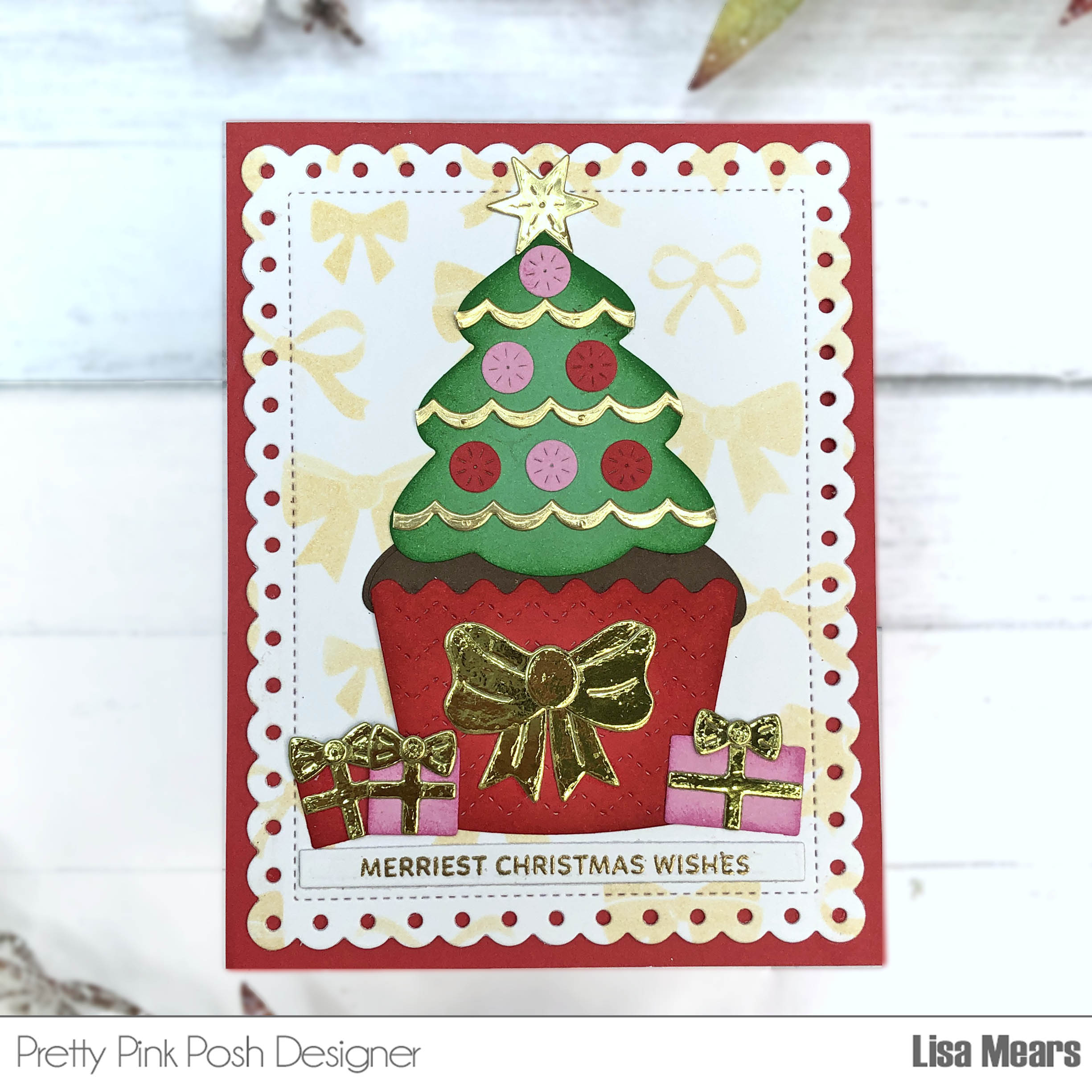 Cupcake Christmas Tree Card | Pretty Pink Posh – Lisa Mears Designs